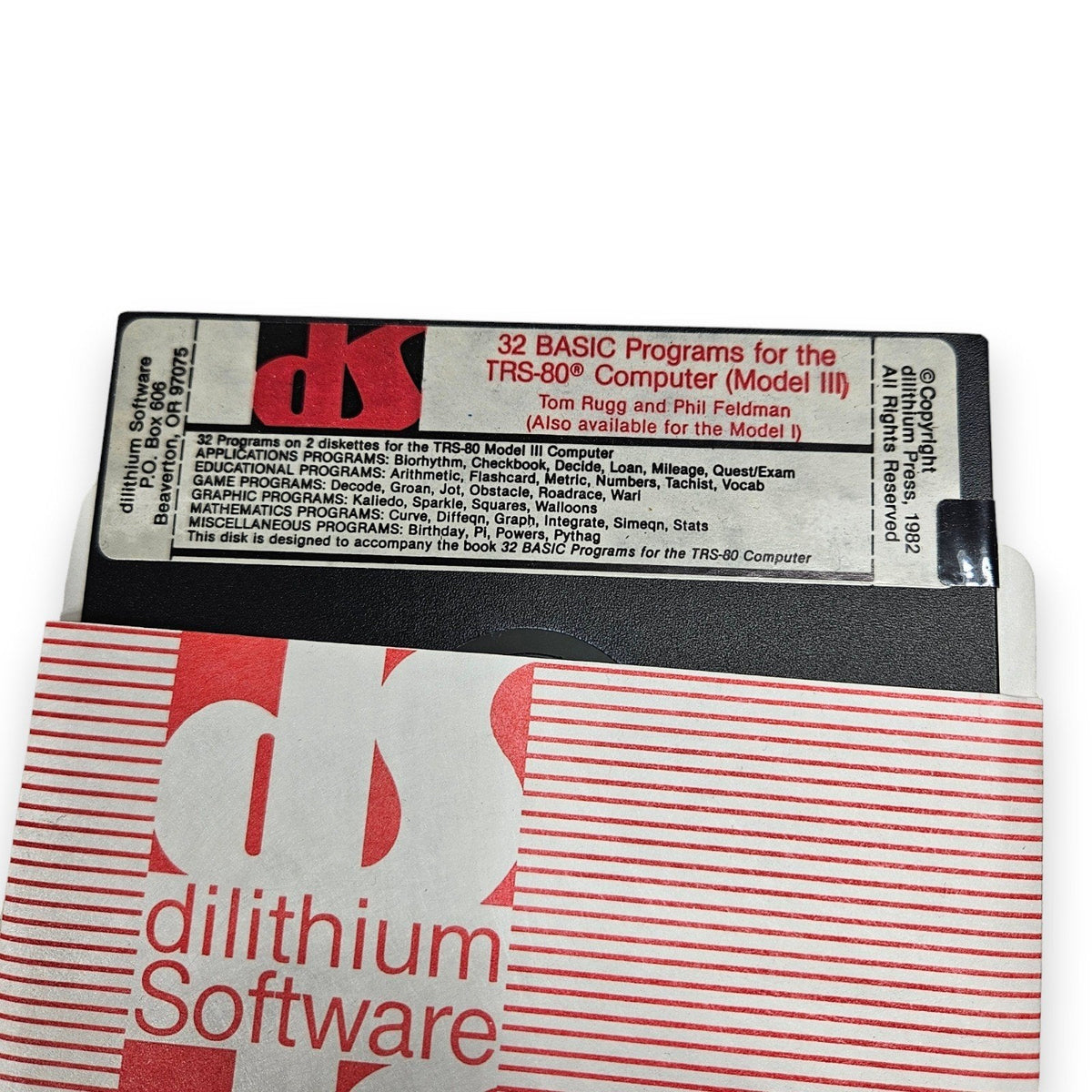 Vintage 1982 Original Dilithium Software 32 BASIC Programs for TRS-80 ...