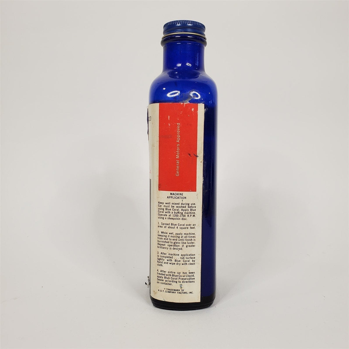 Vintage GM Blue Coral Liquid Car Wax 1 Pint Bottle Contains Original L ...