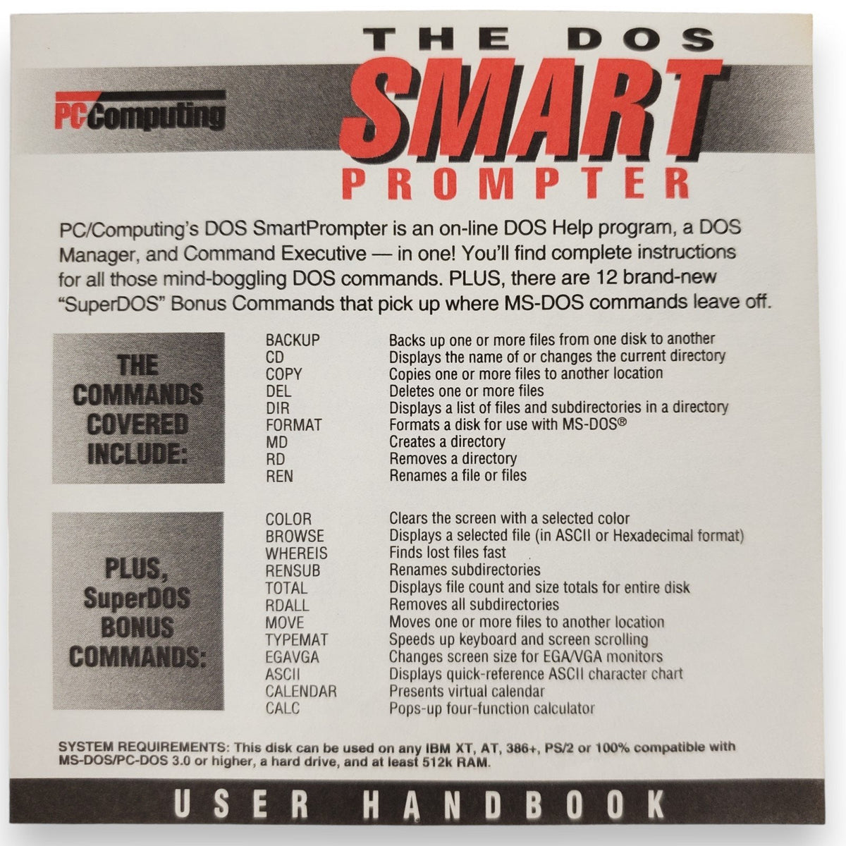 Vintage 1992 Original The DOS Smart Prompter Diskette for TRS-80 & DOS ...